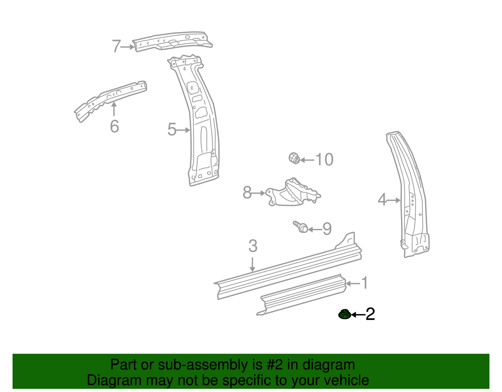 90950-01944 - Outer Rocker Panel Plug - 2000-2005 Toyota Echo | Nucar ...