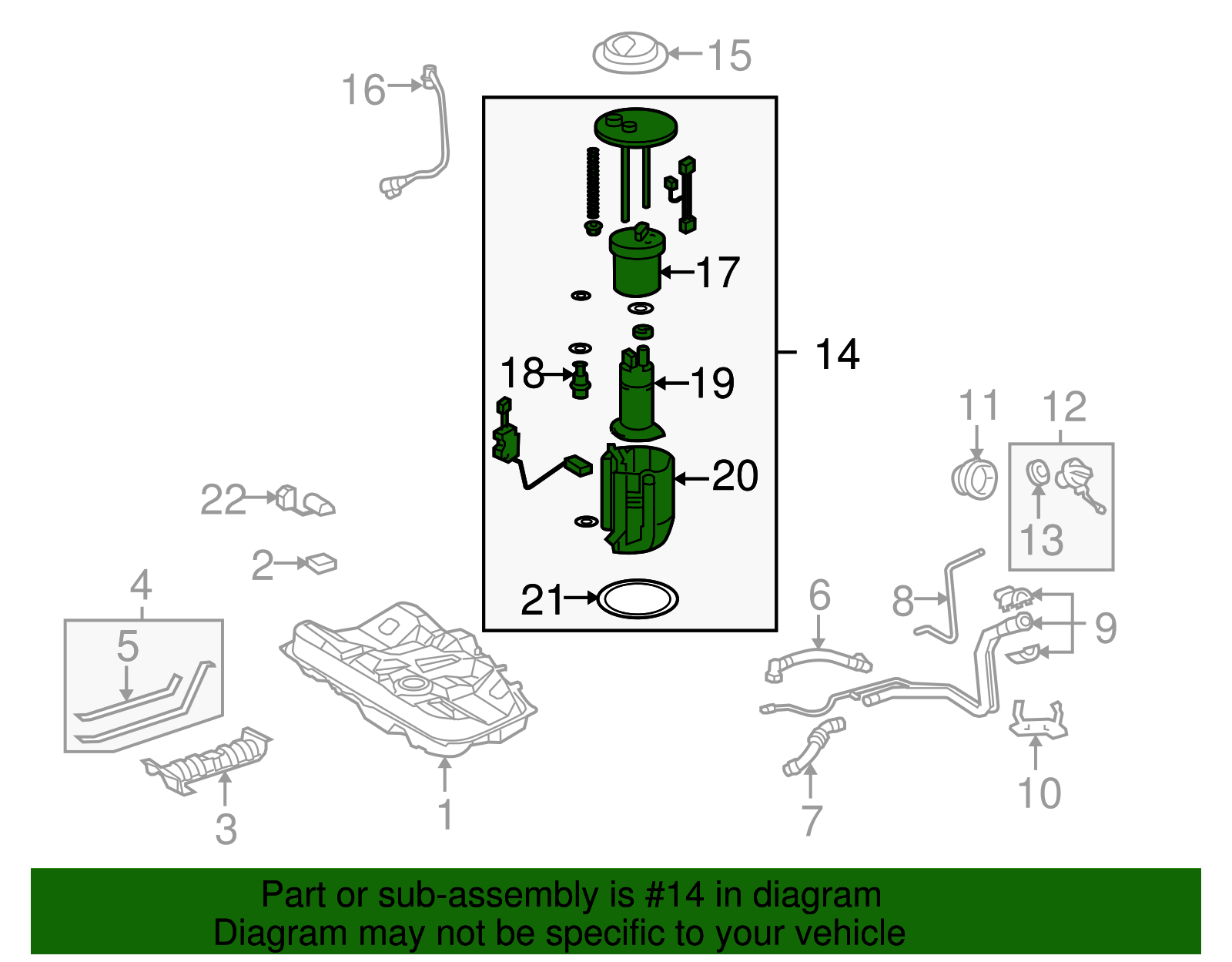 77020-0T020 - Fuel Pump Assembly 2009-2015 Toyota Venza | Toyota San ...