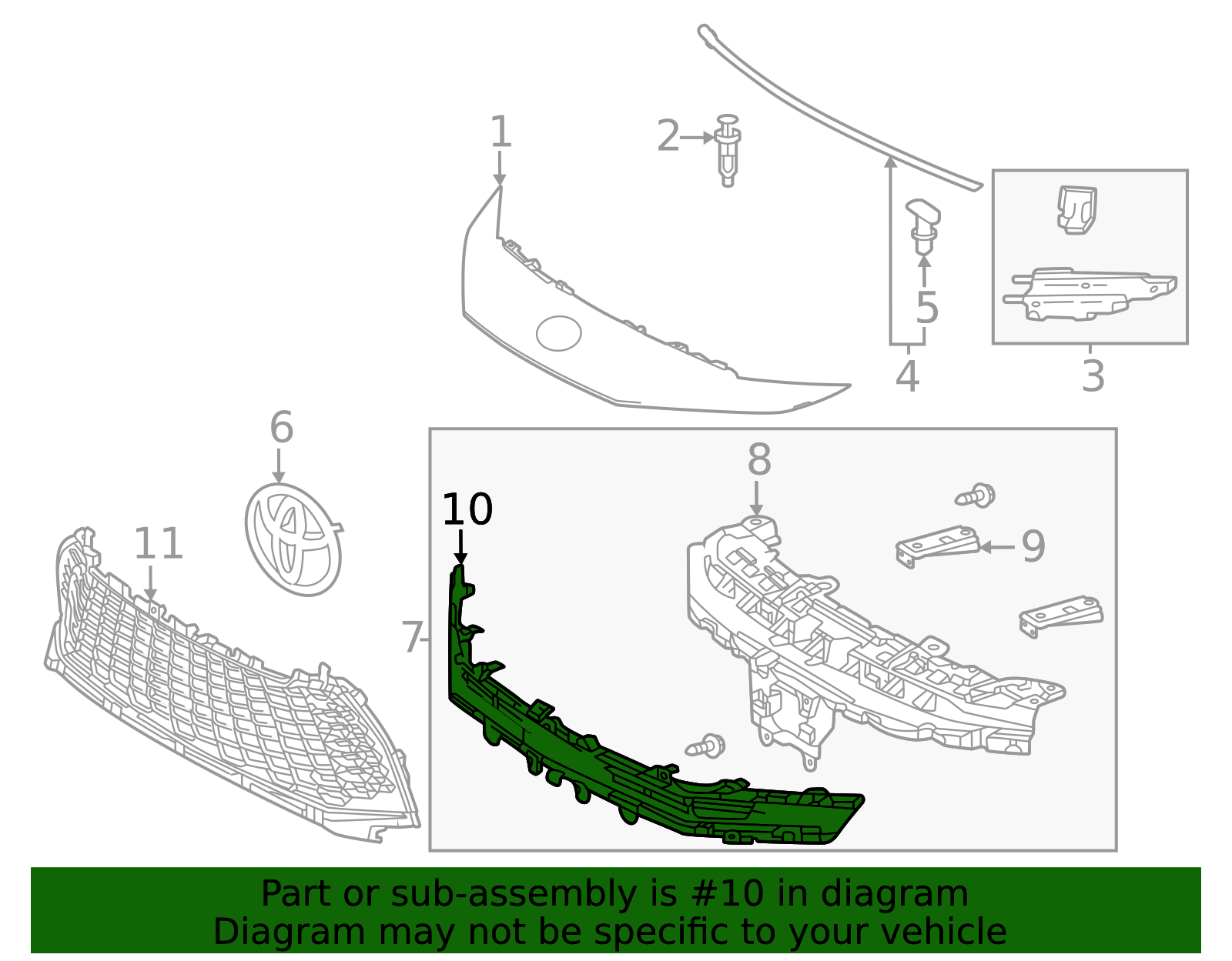 2025 Toyota Camry Lower Grille 53102-AQ040-B1 | Toyota Parts Center