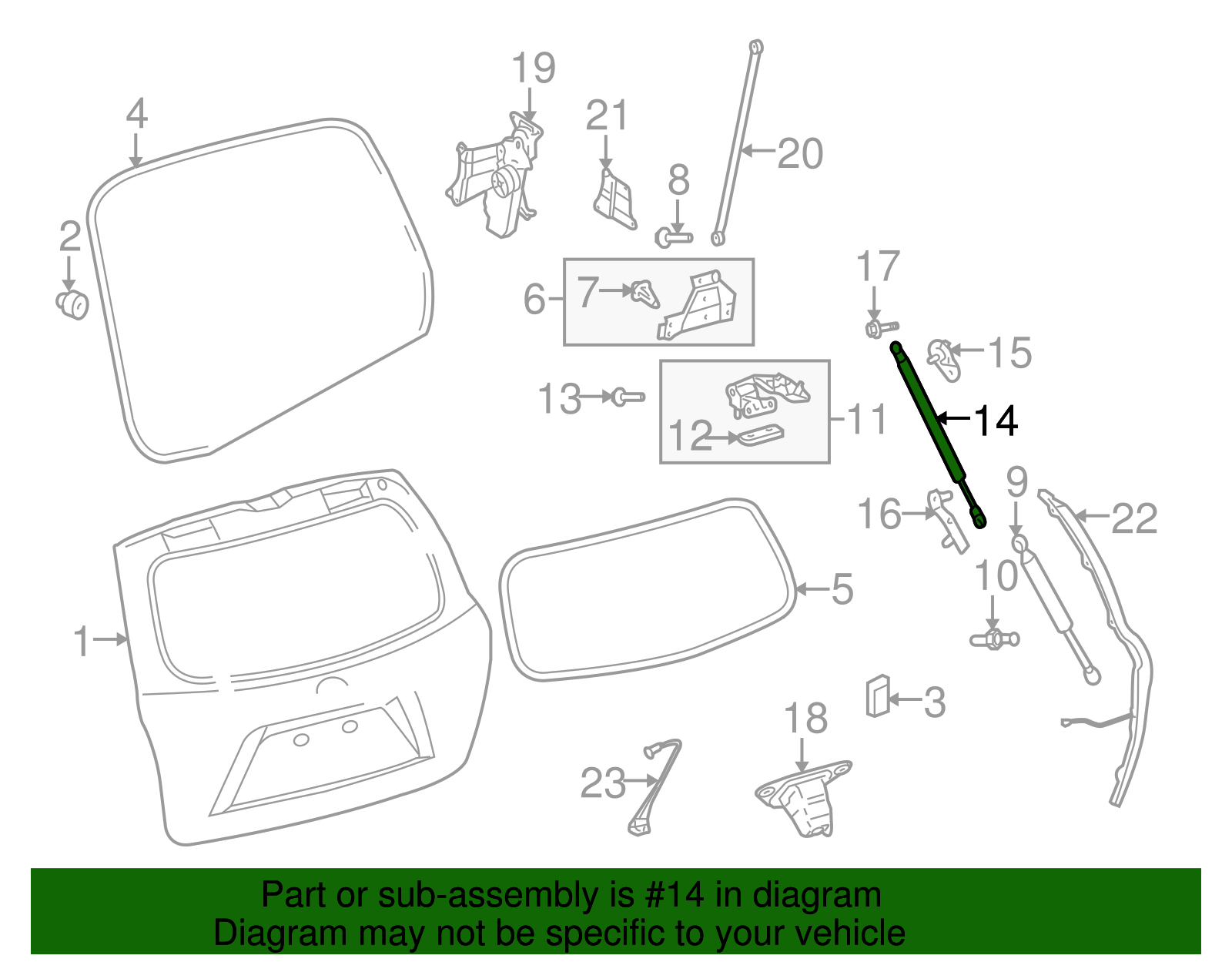 68950-0E051 - High-Quality Liftgate Lift Support for 2010-2013 Toyota ...