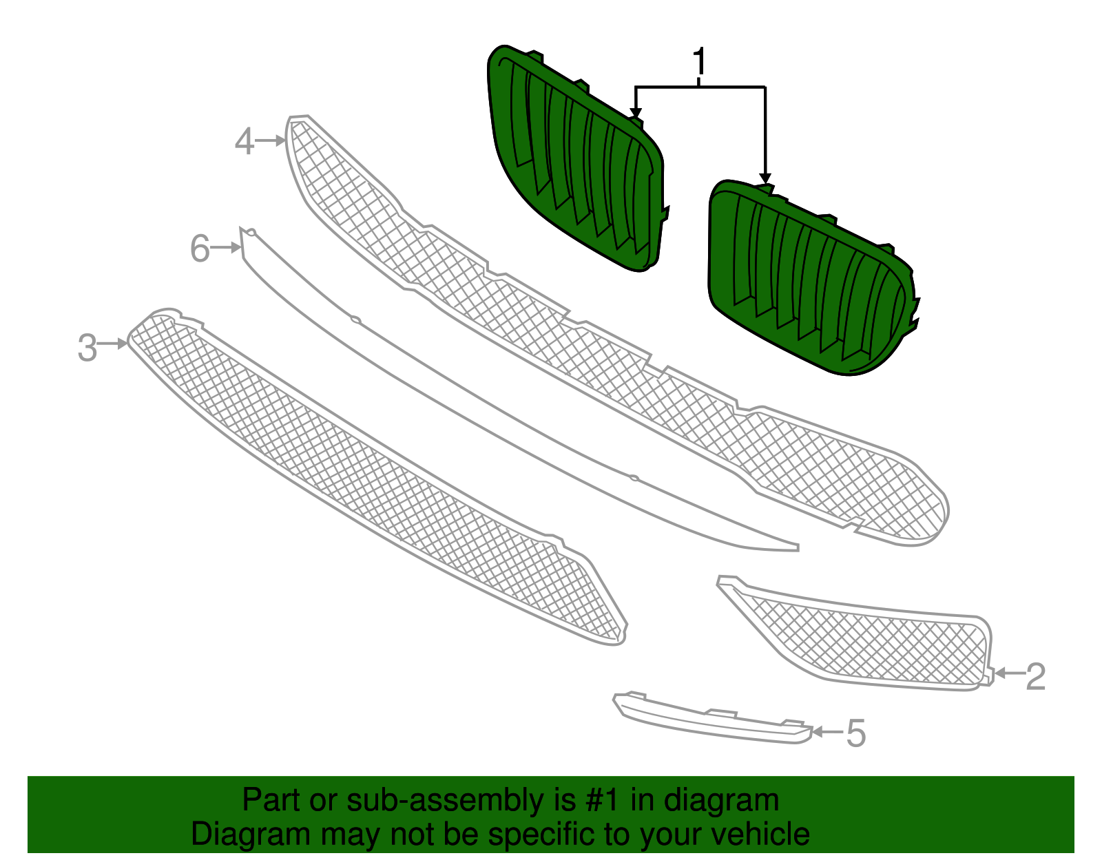 51-11-7-347-667 - Upper Grille - 2013-2015 BMW X1 | BMWPartsHub