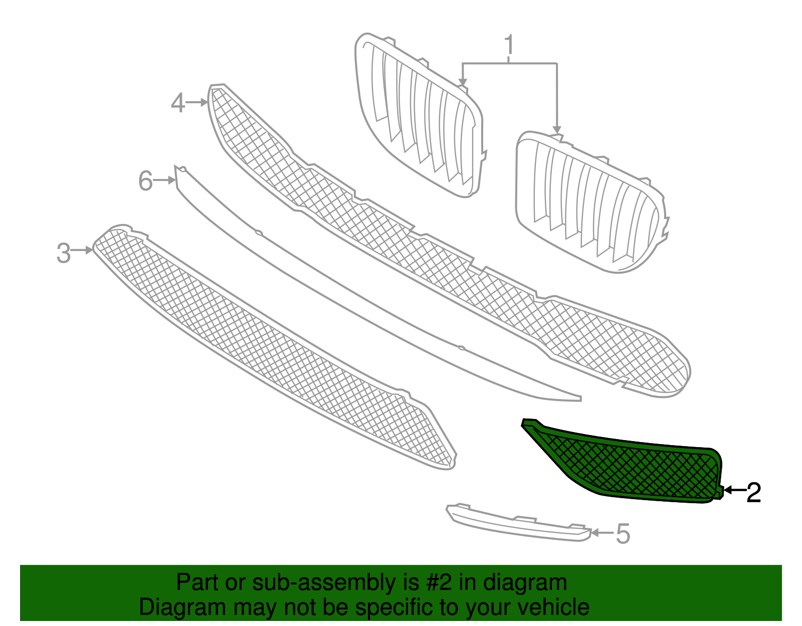 51117303758 - 2013-2015 BMW X1 Lower Grille (51-11-7-303-758) | BMW of ...