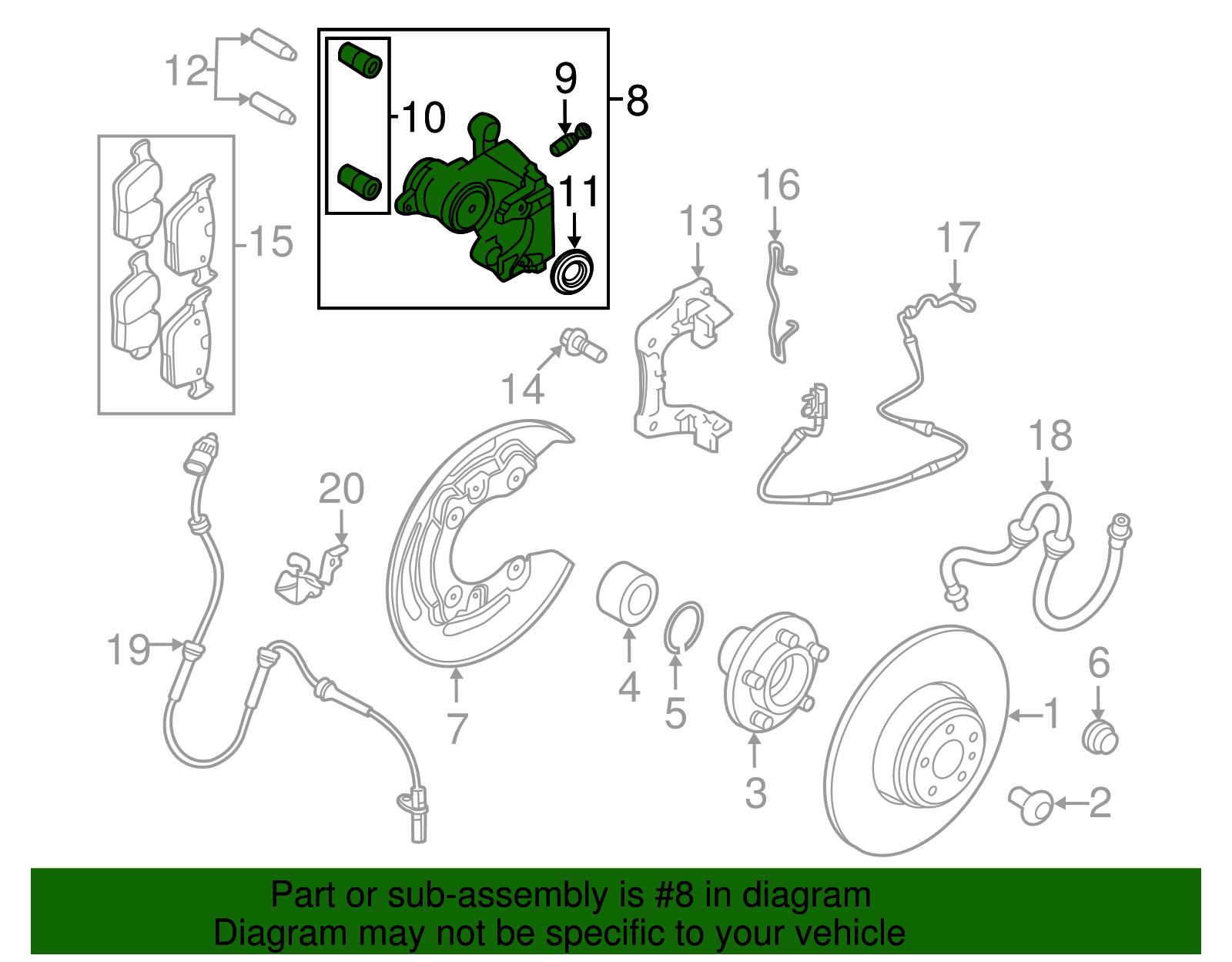 2015-2020 Land Rover Rear Left Driver Side Brake Caliper | Land Rover ...
