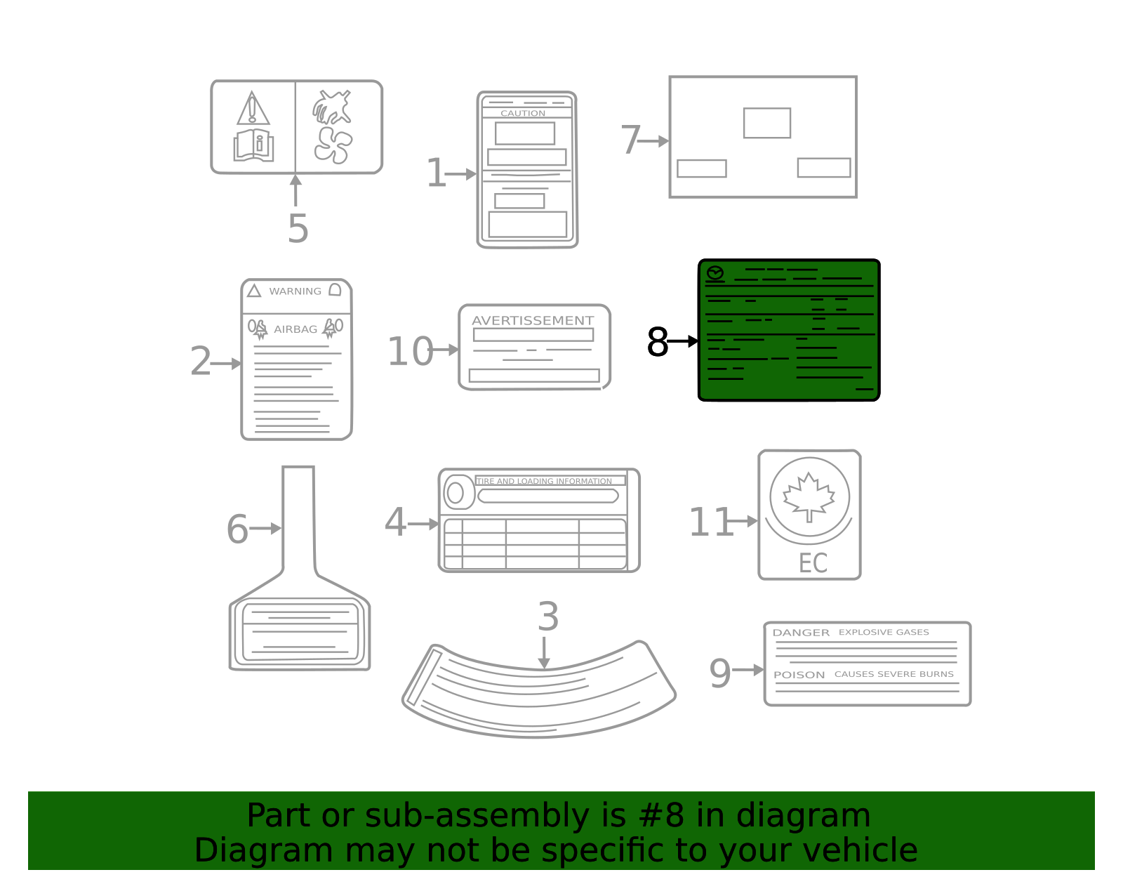 ZYF2-69-036C - Emission Label 2013 Mazda 2 | Florida Mazda Parts