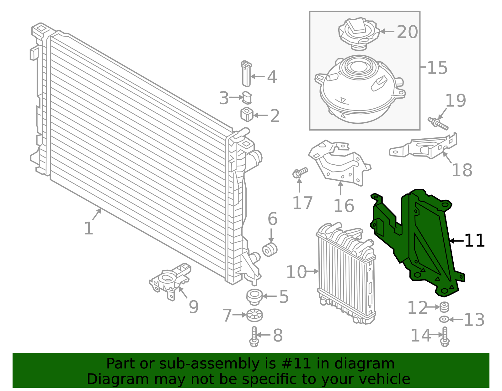 80A-121-261-A - High-Quality Radiator Mount Bracket for 2018-2019 Audi ...