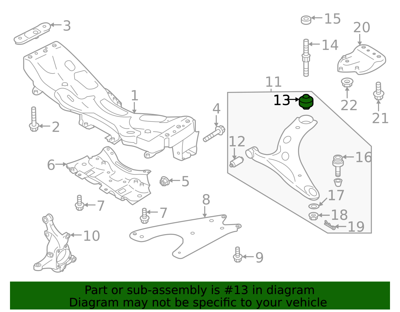 2018-2025 Subaru Lower Control Arm Rear Bushing 20204FL020 | Subaru ...