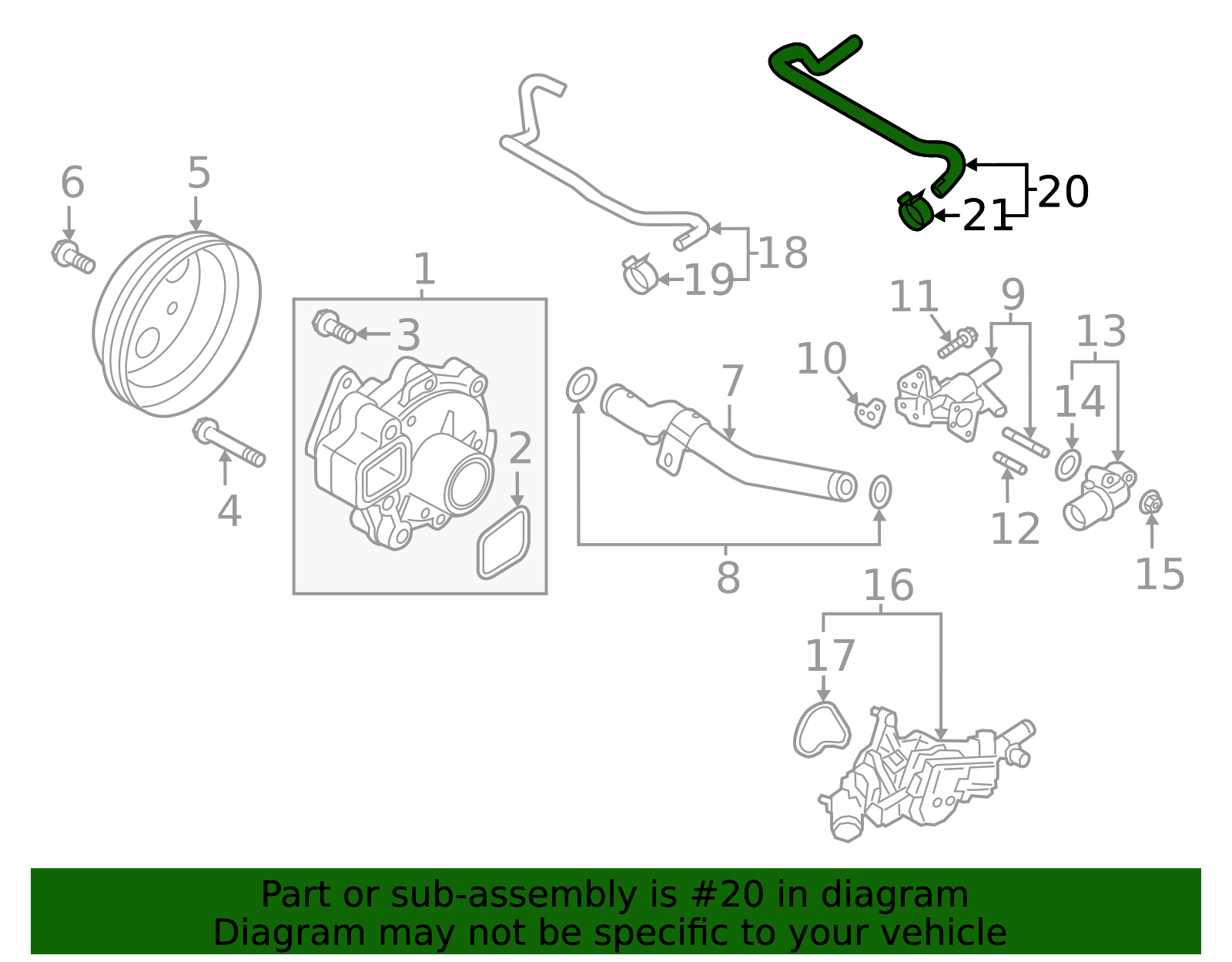 GRF5-61-24XA - HVAC Heater Hose 2018-2021 Mazda 6 | Florida Mazda Parts