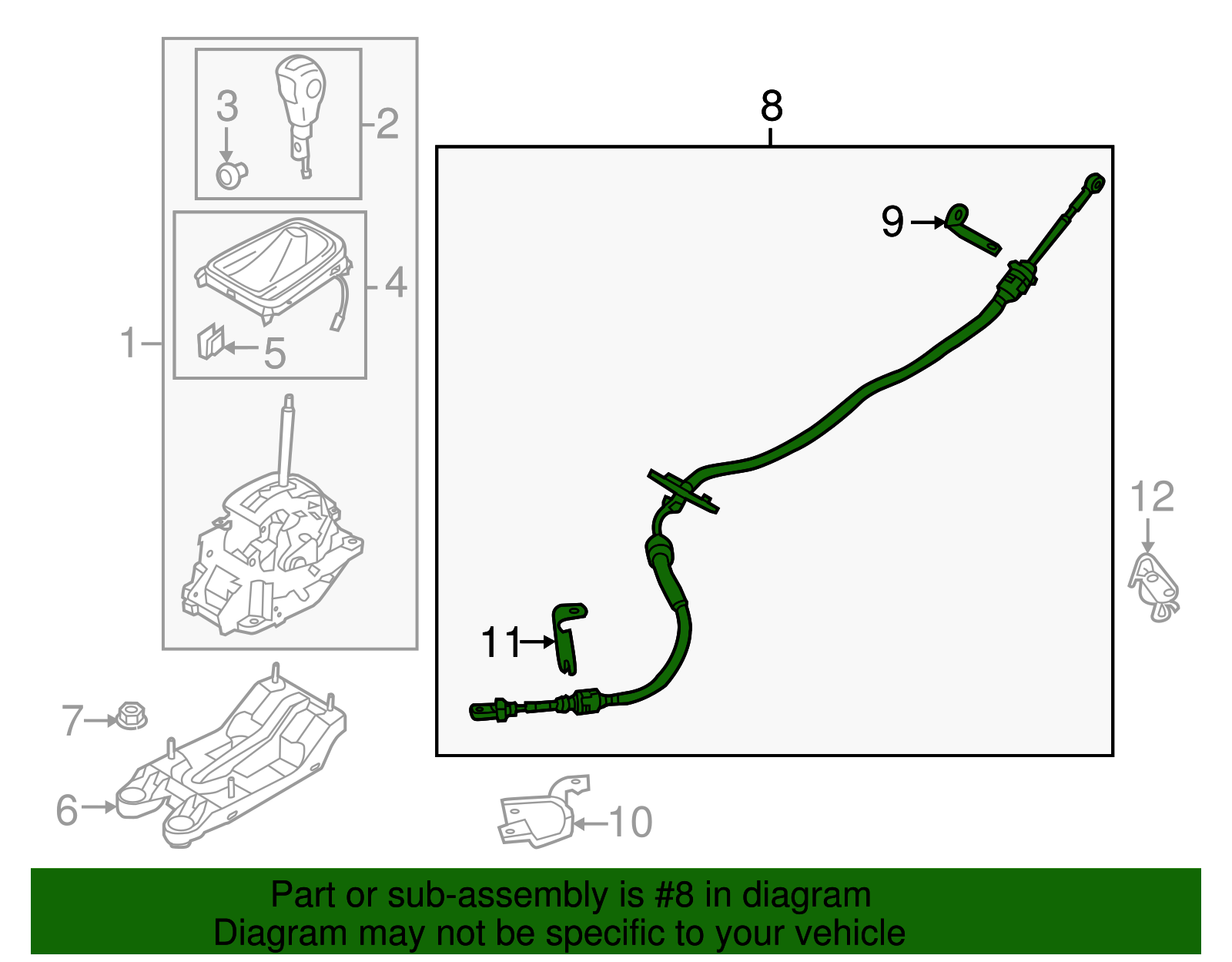 Genuine OEM Ford Part - Shift Control Cable DG9Z-7E395-AY | Genuine OEM ...