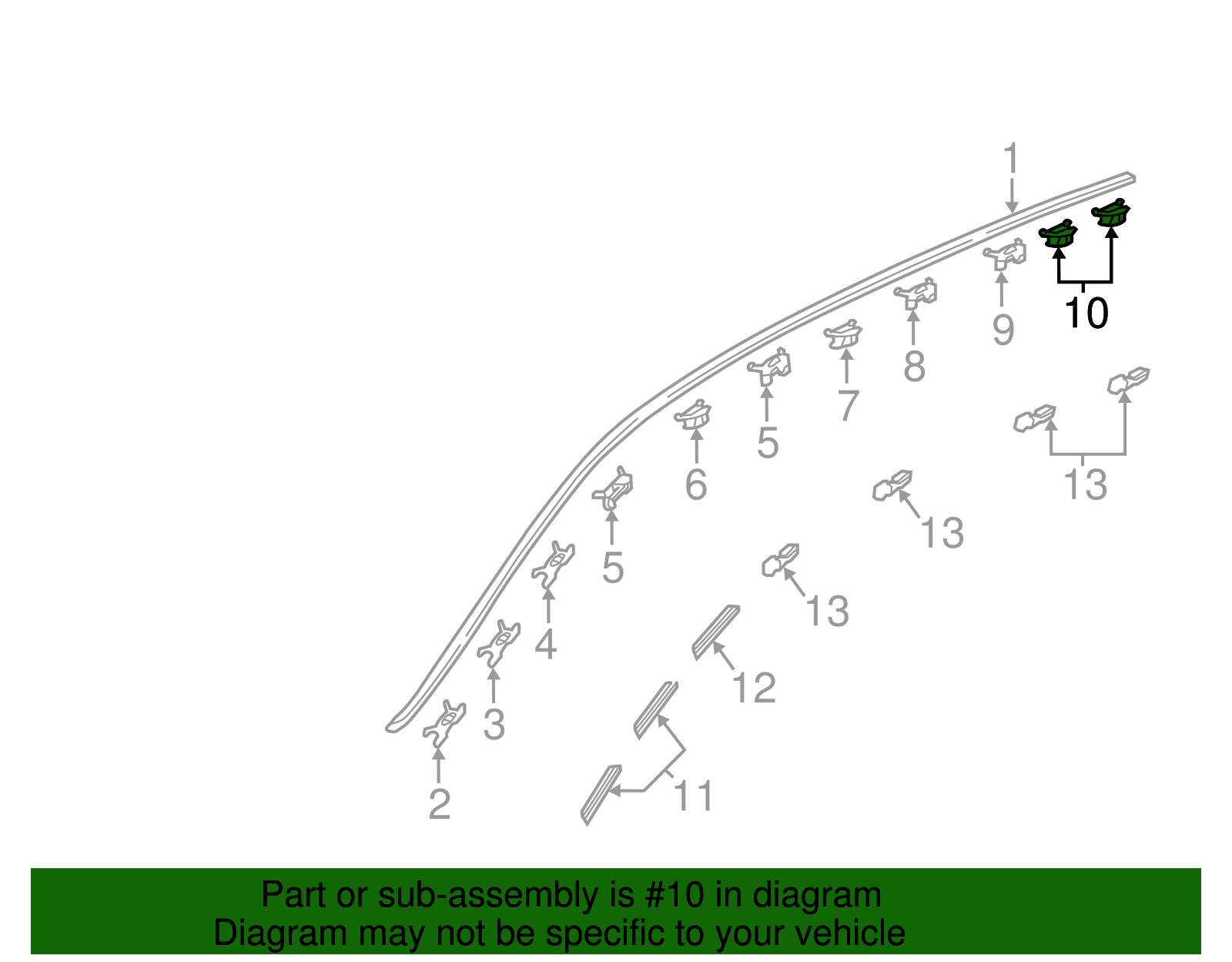 73169-TLA-A01 - Clip G Roof - 2017-2020 Honda CR-V | Genuine Honda Parts
