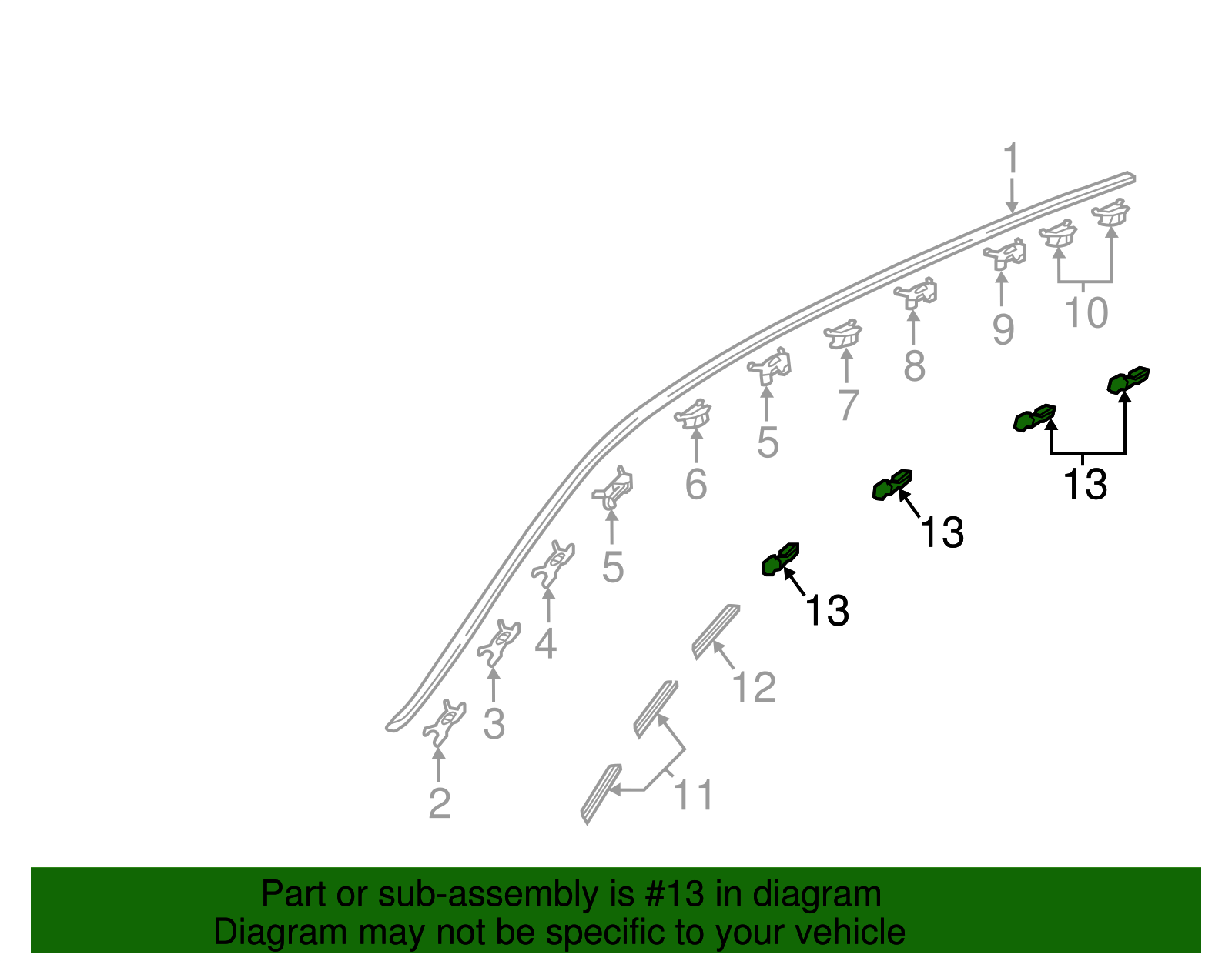 91572-STK-A01 - Clip A Roof Molding (Natural) - 2010-2020 Honda | Honda ...