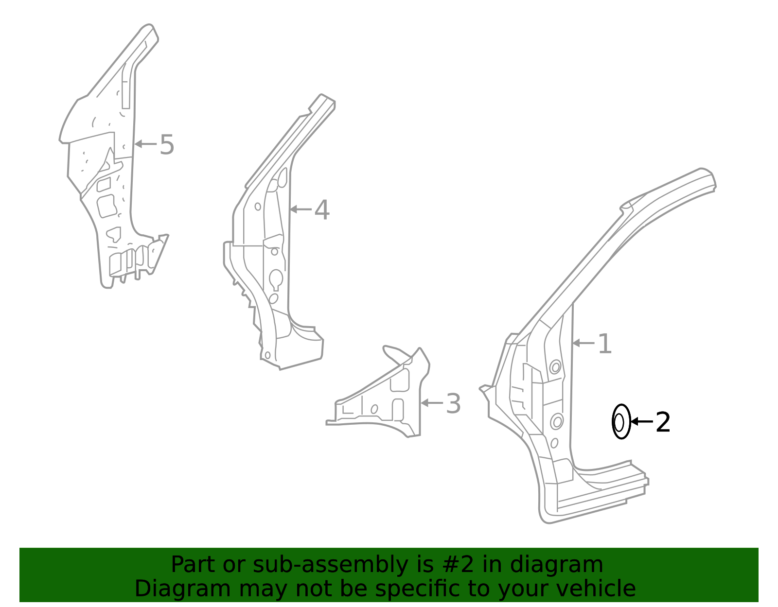 53821-0E040 - Outer Hinge Pillar Bracket - 2008-2019 Toyota Highlander ...
