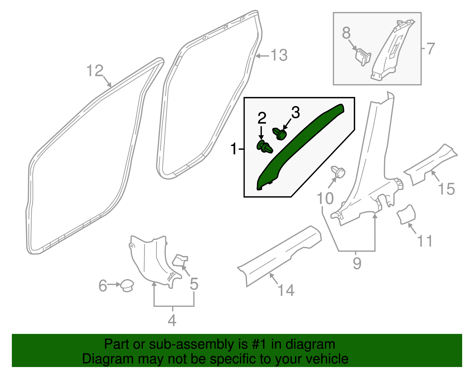 2017-2023 Nissan Windshield Pillar Trim 76912-6MA0A | Nissan Parts Central