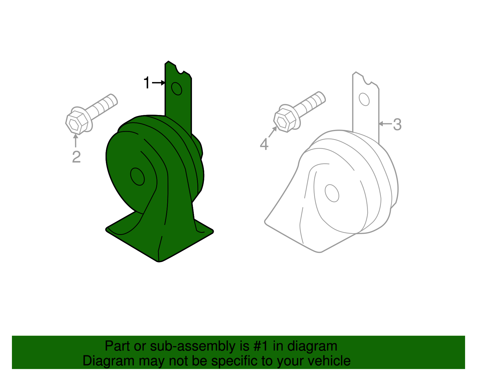 2017-2018 Hyundai Elantra Low Note Horn 96610-F2500 | World OEM Parts ...
