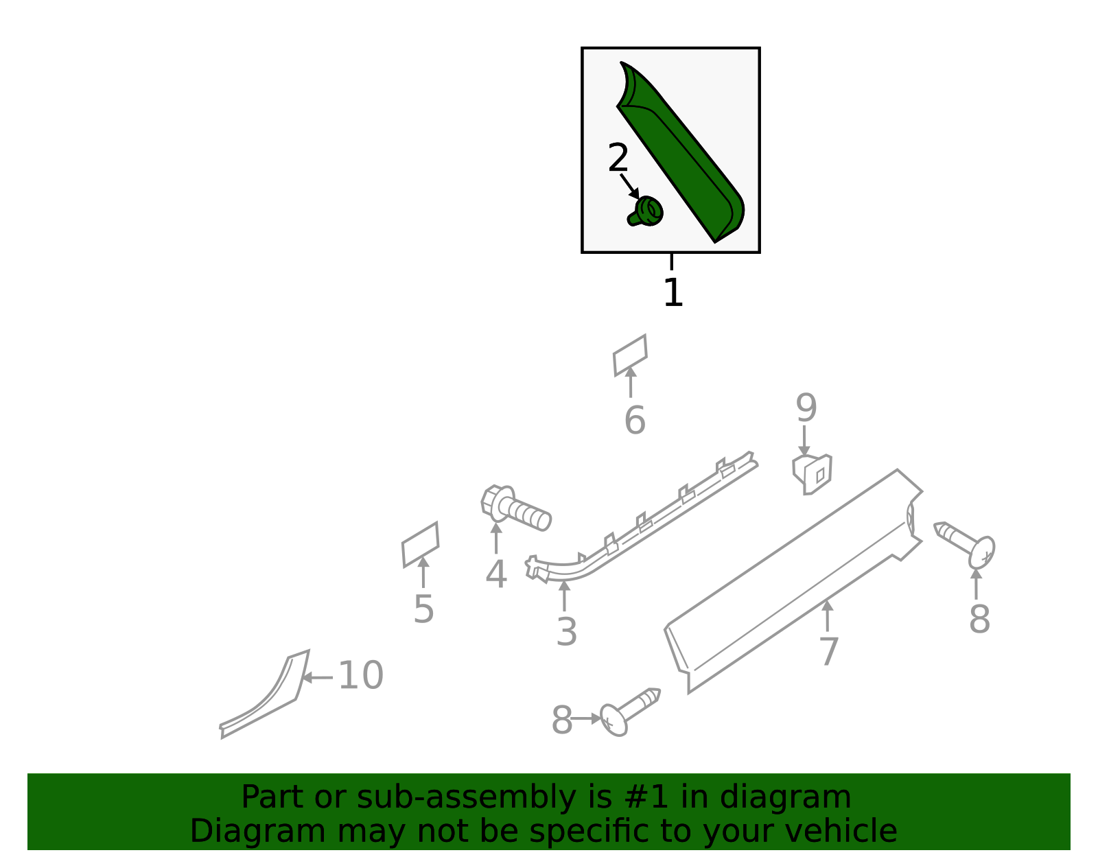 2015-2021 Kia Sedona | Pillar Molding | 87370-A9000 | Kia Auto Parts