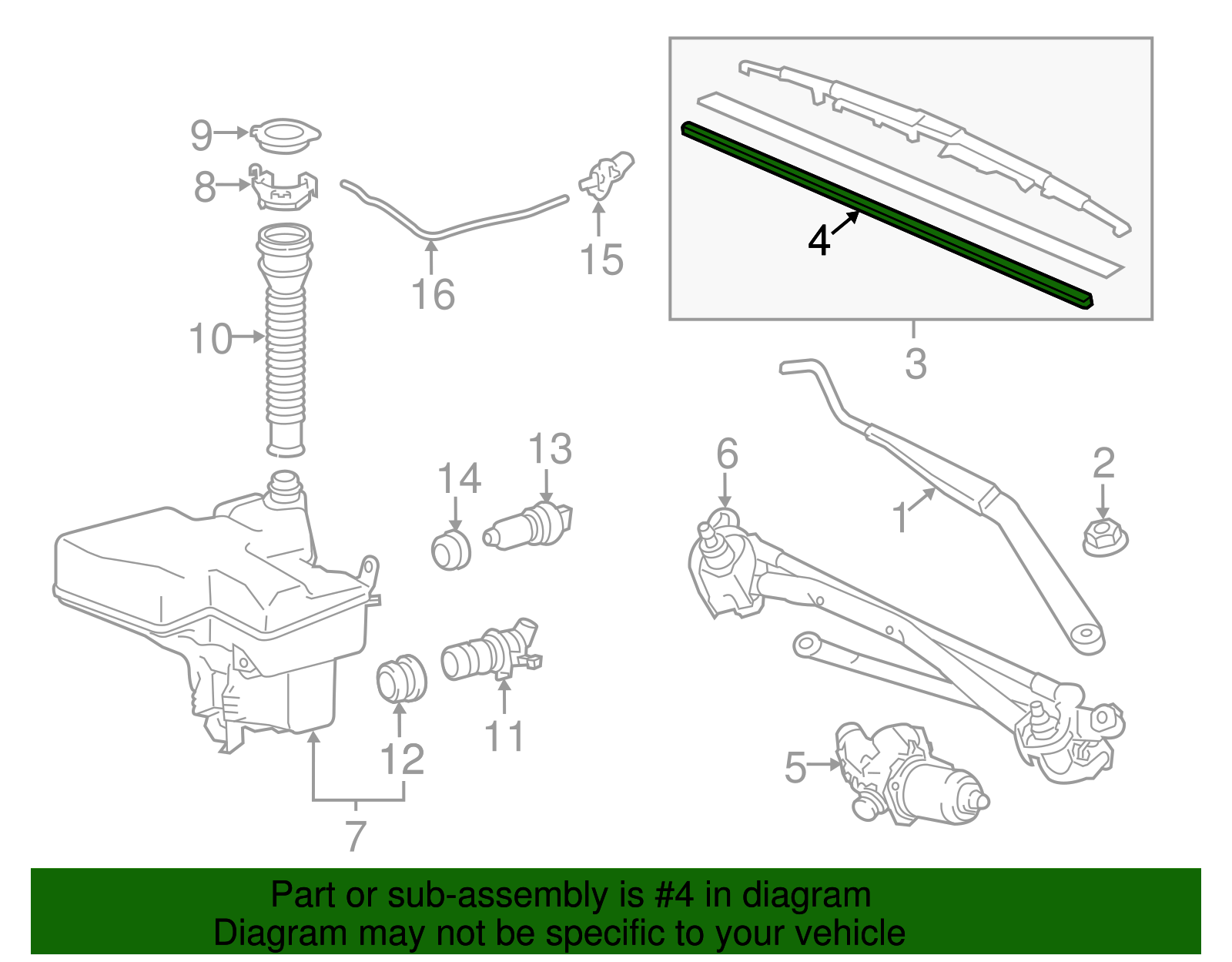 85214-02340 - Wiper Blade Insert For 2010-2025 Lexus | Lexus OE Parts