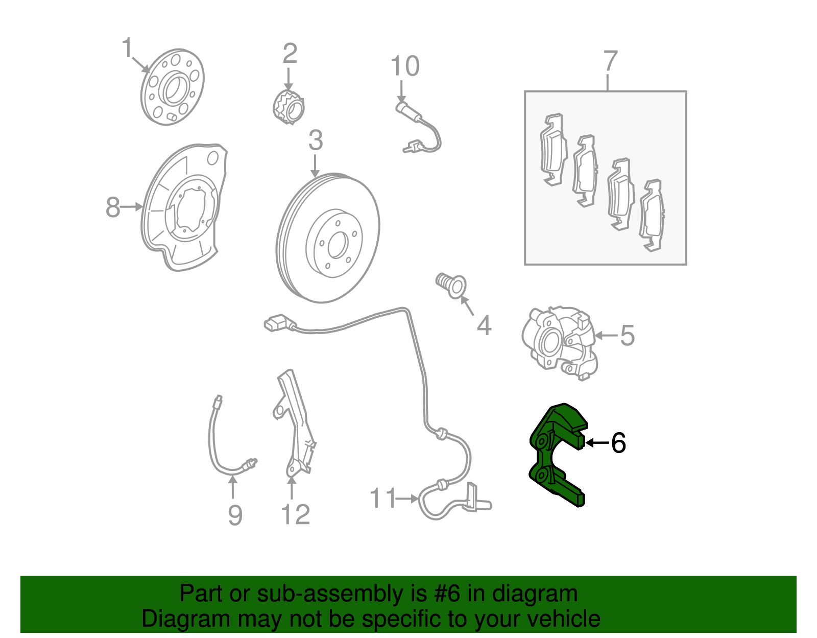 221-423-02-94 - Disc Brake Caliper Bracket 2007-2018 Mercedes-Benz ...