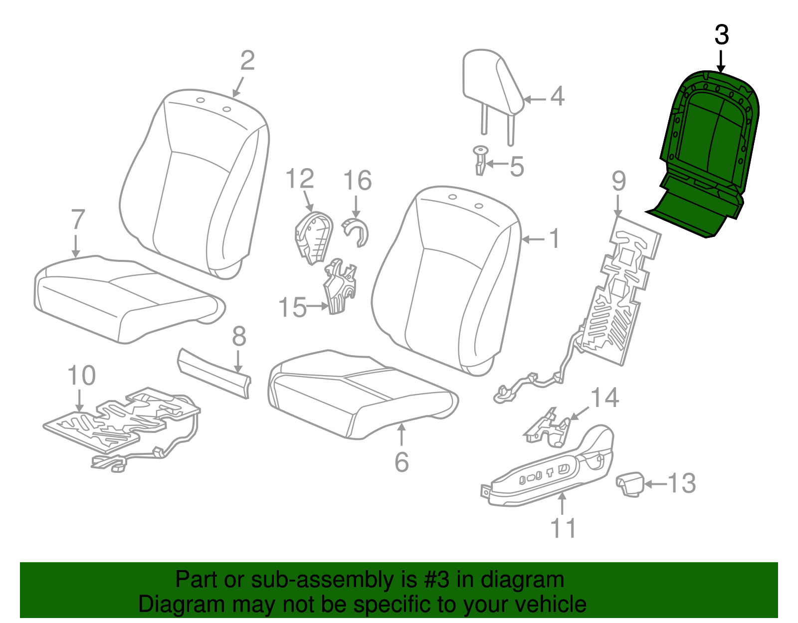 81128-T2F-A61ZC - 2013-2016 Honda Accord - Cover Assembly Front Seat ...