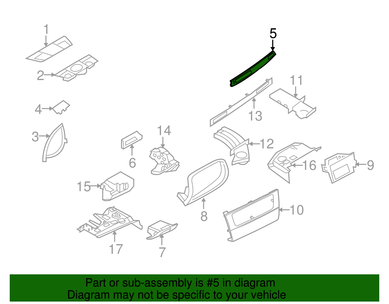 2011-2013 BMW | Center Molding | 51-45-9-197-277 | BMW OEM Parts Store