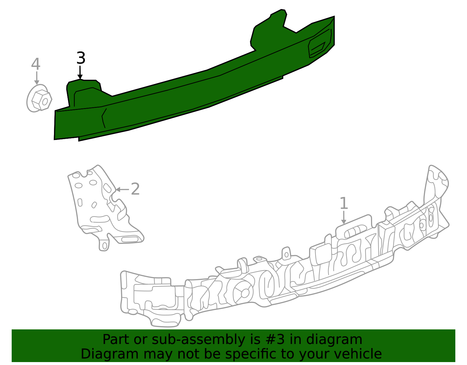 84559224 - 2020-2025 Cadillac - Rear Bumper Impact Bar | Partners Chevy