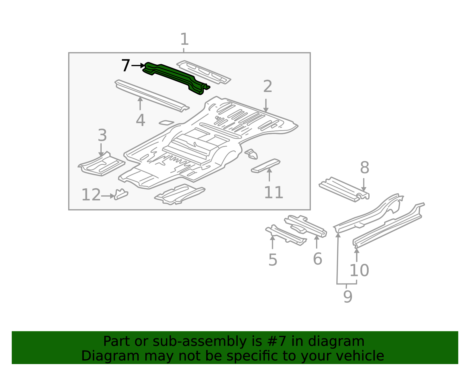 65721-S9V-A00ZZ - Upper Cross-Member 2003-2008 Honda Pilot | Honda ...