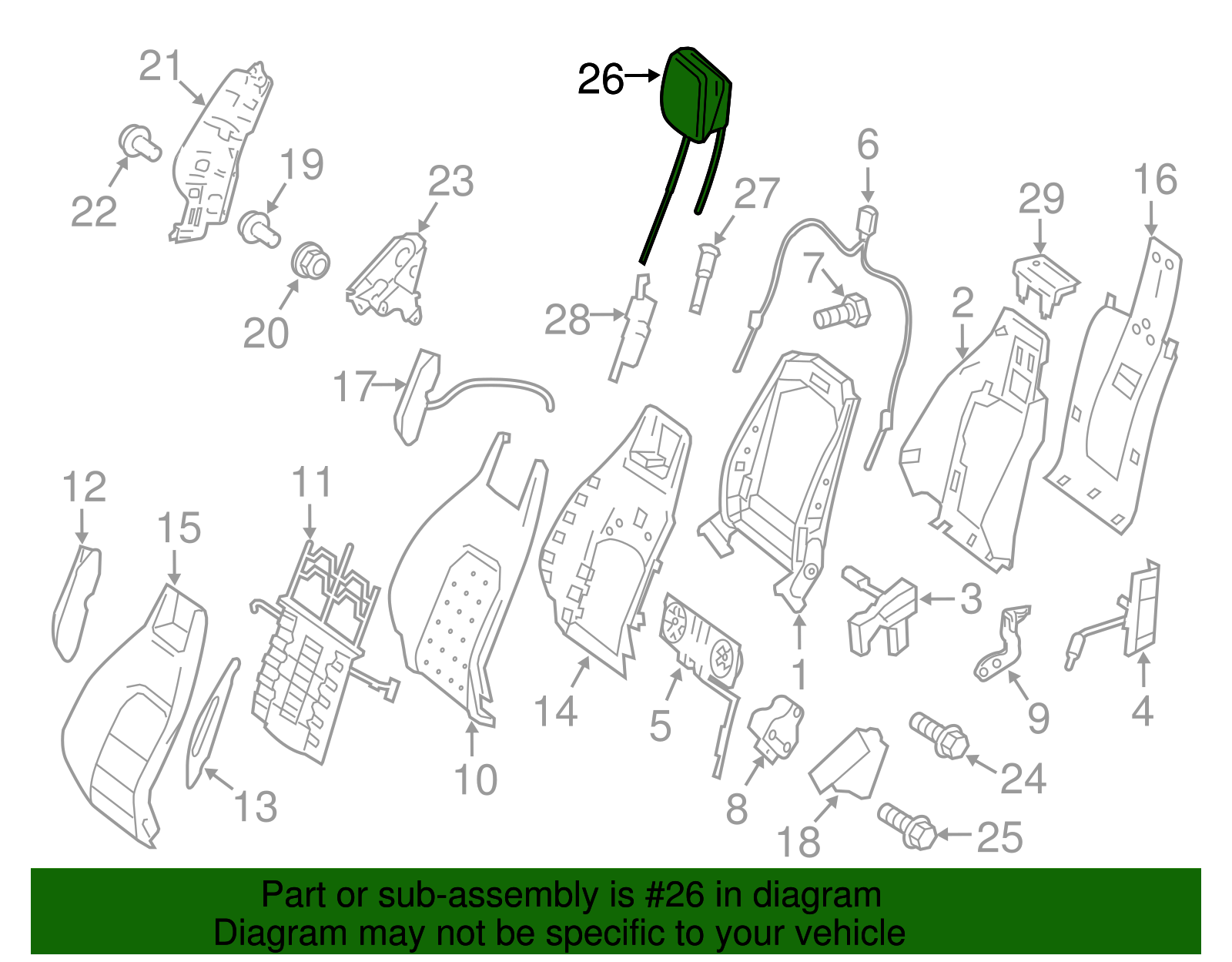 207-970-69-50-9E38 - Headrest 2010-2013 Mercedes-Benz | Mercedes-Benz ...