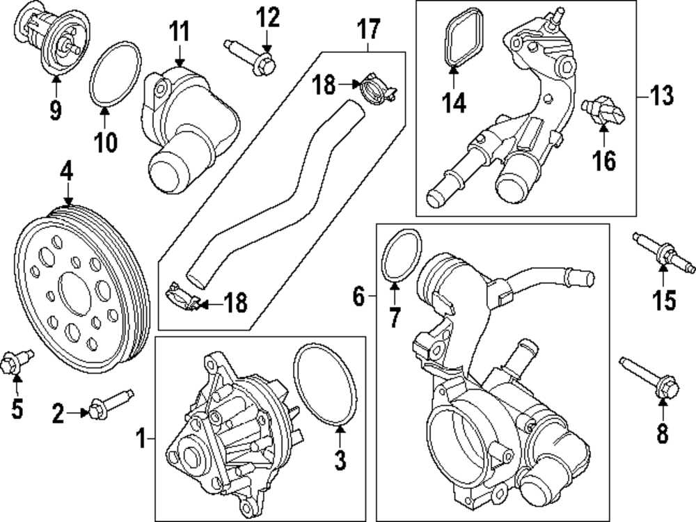 2024-2025 Ford Engine Coolant Bypass Hose PB5Z-8597-B | Ford OEM Parts ...