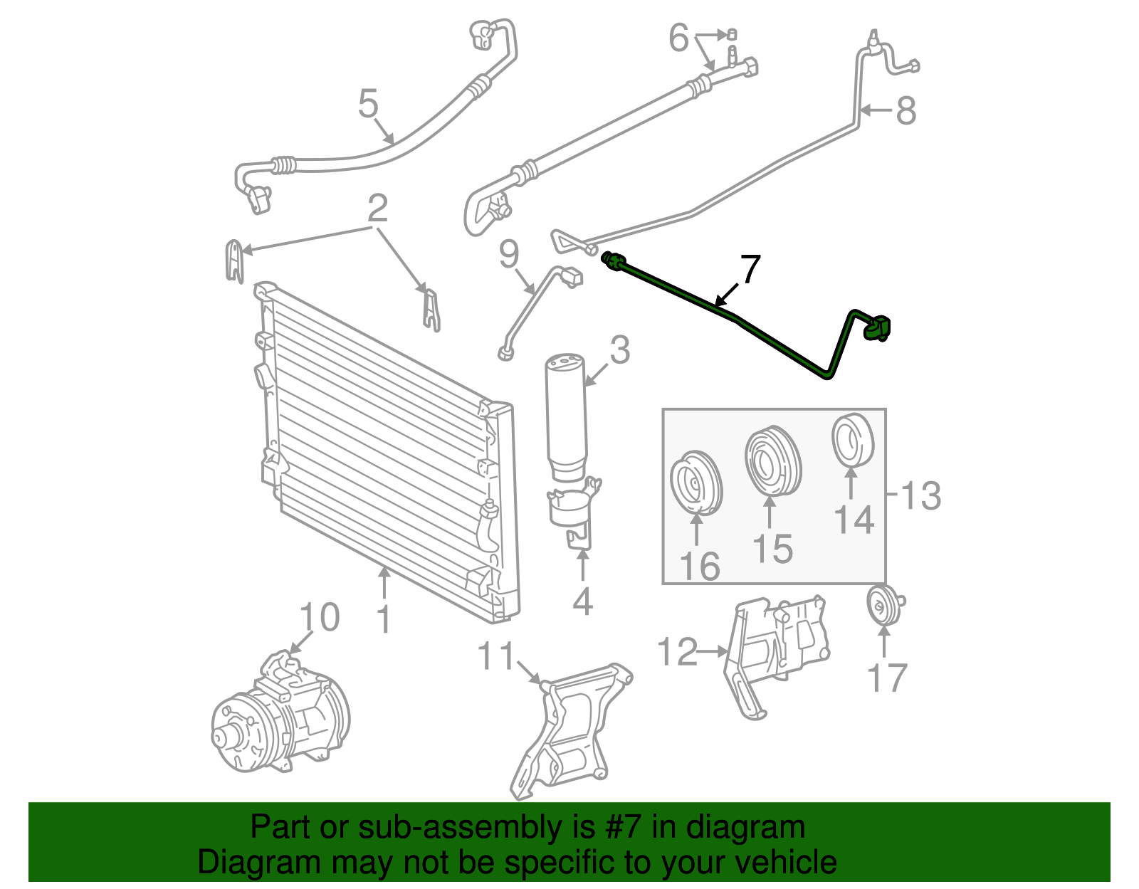 2001-2004 Toyota Tacoma Pipe, Cooler Refrigerant Liquid, B 88716-04280 ...