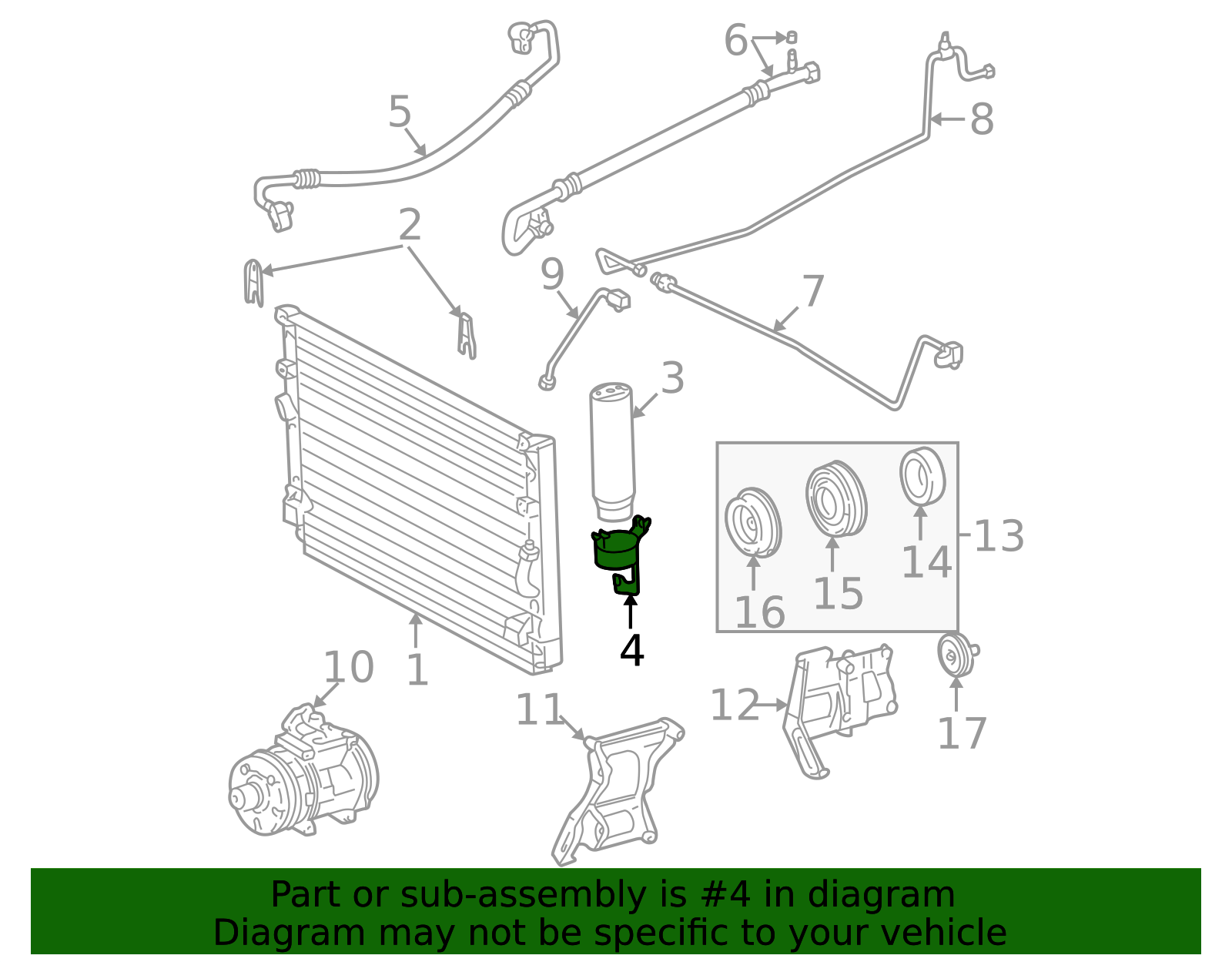 1995-2004 Toyota Tacoma A/C Receiver Drier Bracket 88472-04020 | Toyota ...