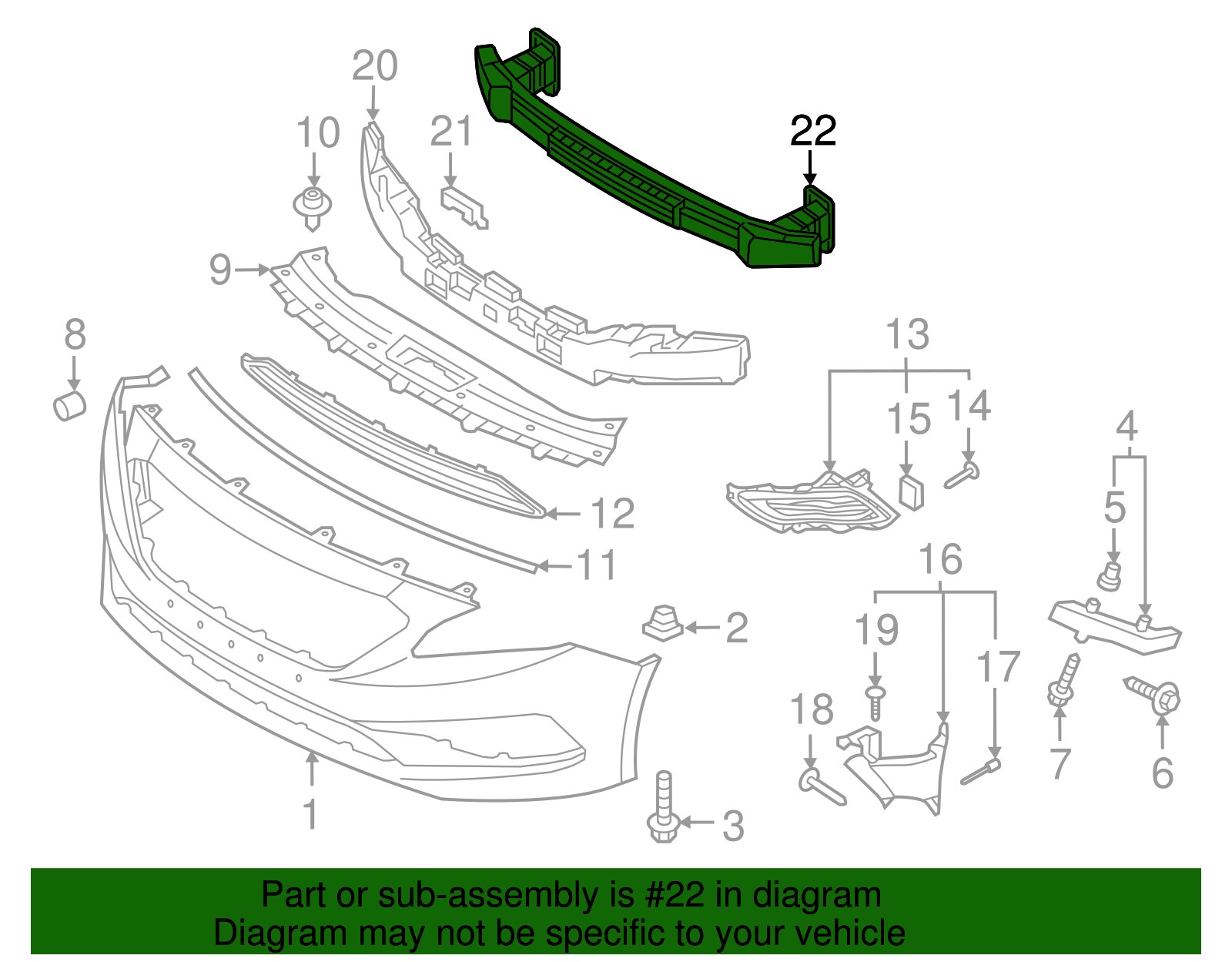 2016-2017 Hyundai Sonata Impact Bar 86530-E6110 | World OEM Parts Hyundai