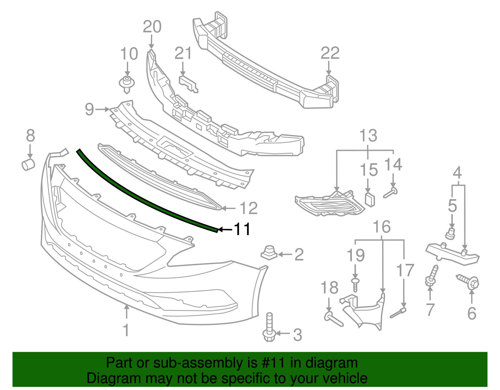 Hyundai - 86362-C1000 - Upper Molding - 2016-2017 Hyundai Sonata | OEM ...