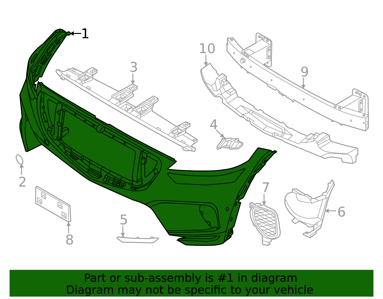 2022-2025 Genesis GV70 Bumper Cover 86510-AR000-AS | QuirkParts