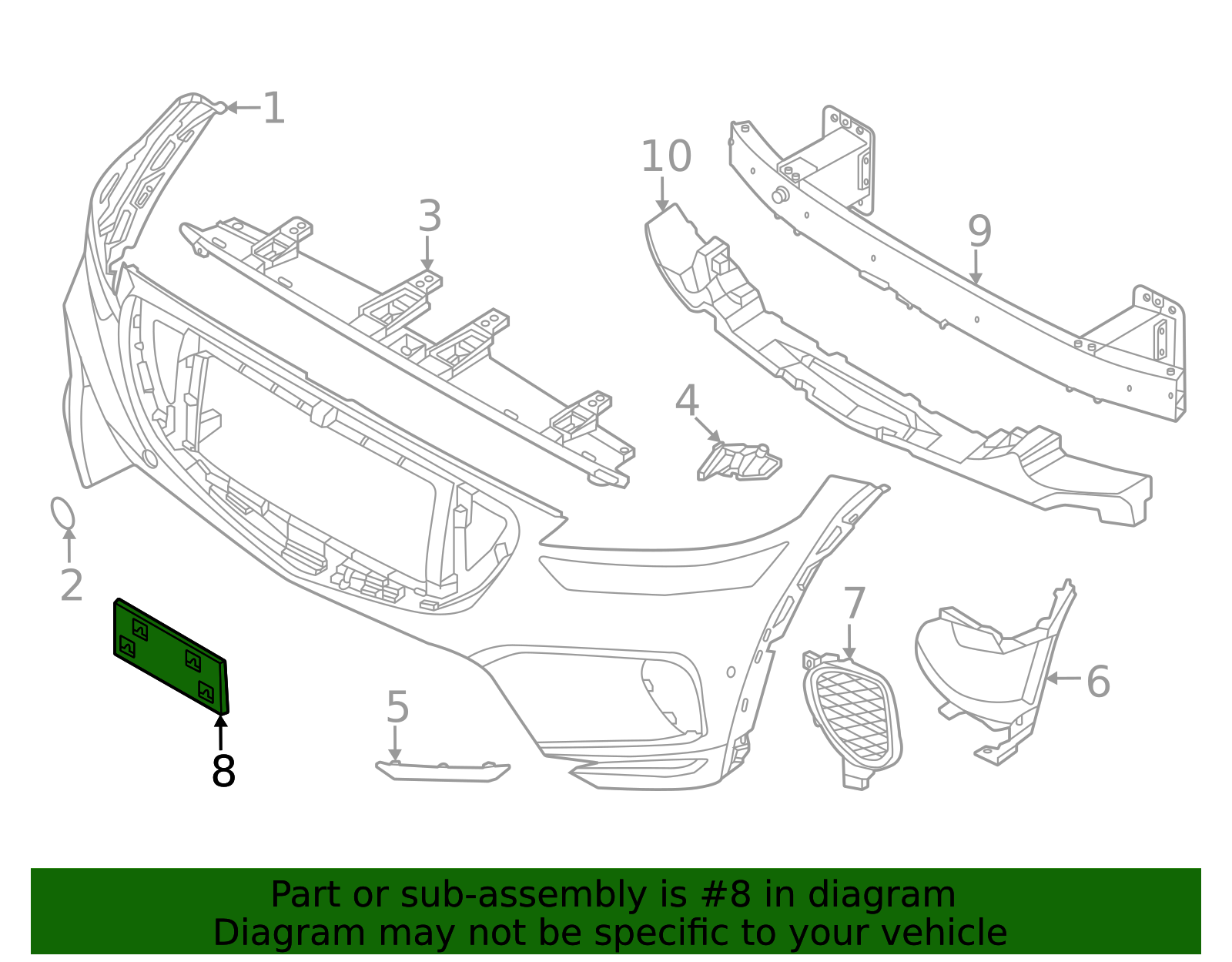 Hyundai - 86519-AR010 - License Bracket - 2022-2025 Genesis GV70 | OEM ...