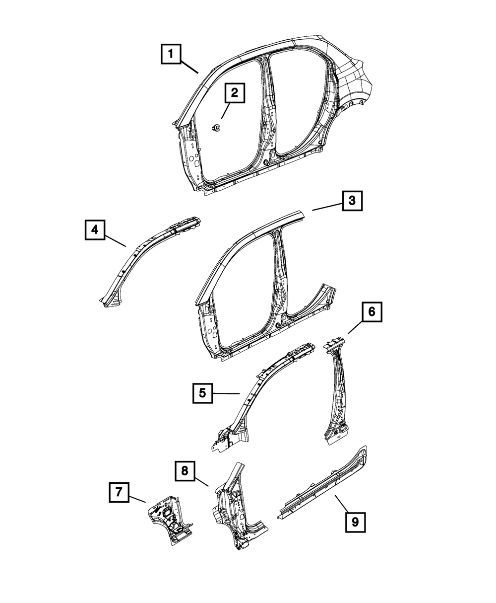 2016 Fiat 500X Cowl Side Reinforcement, Left 68297793AA | Miracle Mopar
