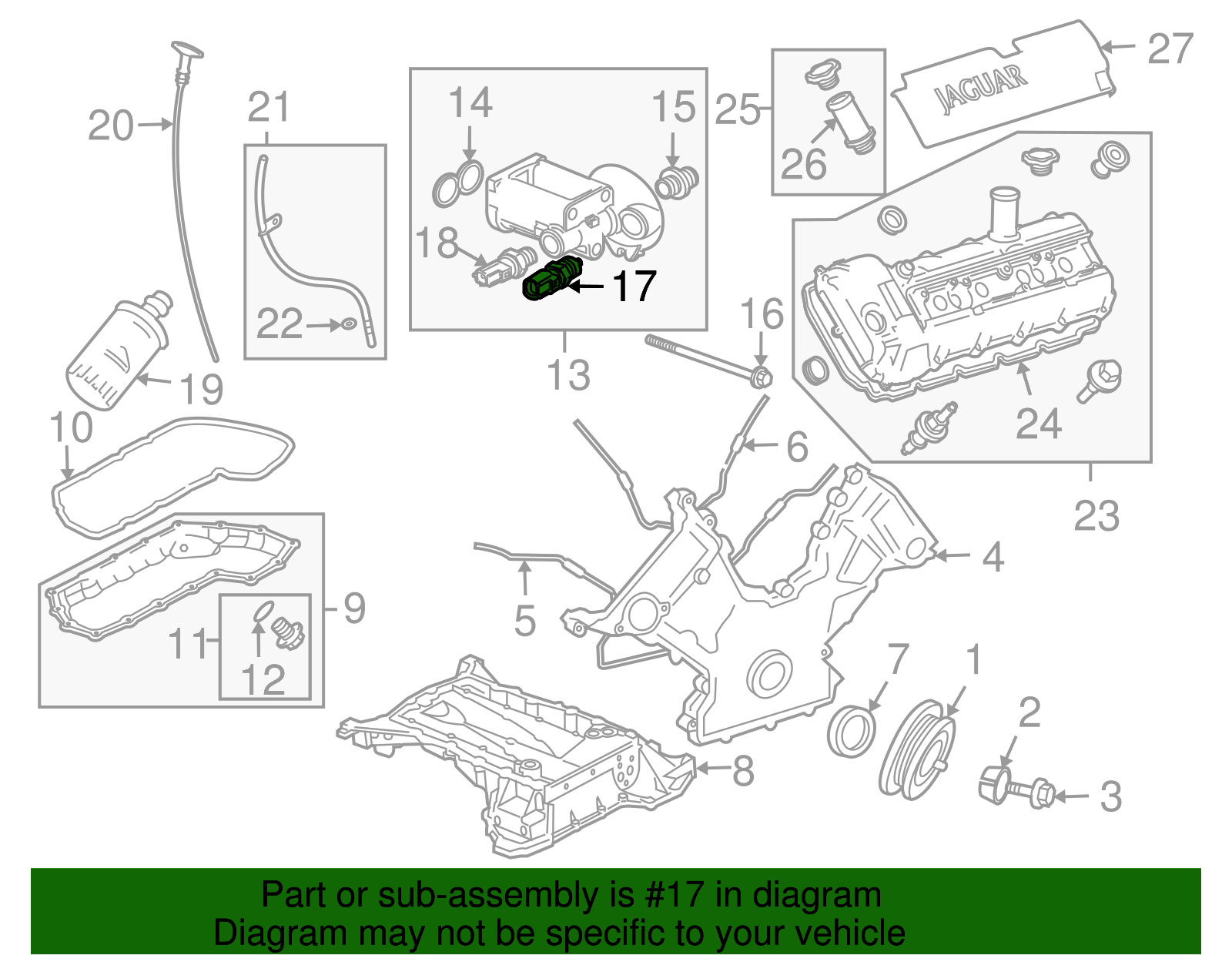1997-2010 Jaguar | Coolant Temp Sensor | XR858700 | OEM Vehicle Parts