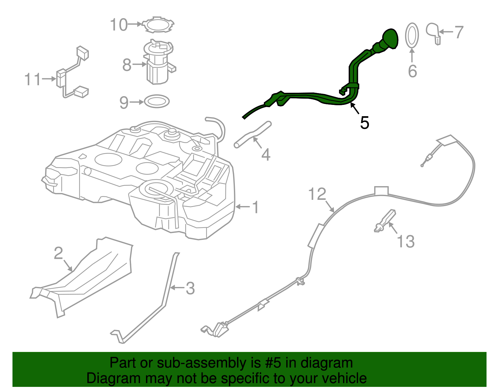 2013-2018 Nissan Altima Filler Neck 17221-3TA0A | Nissan Parts Central