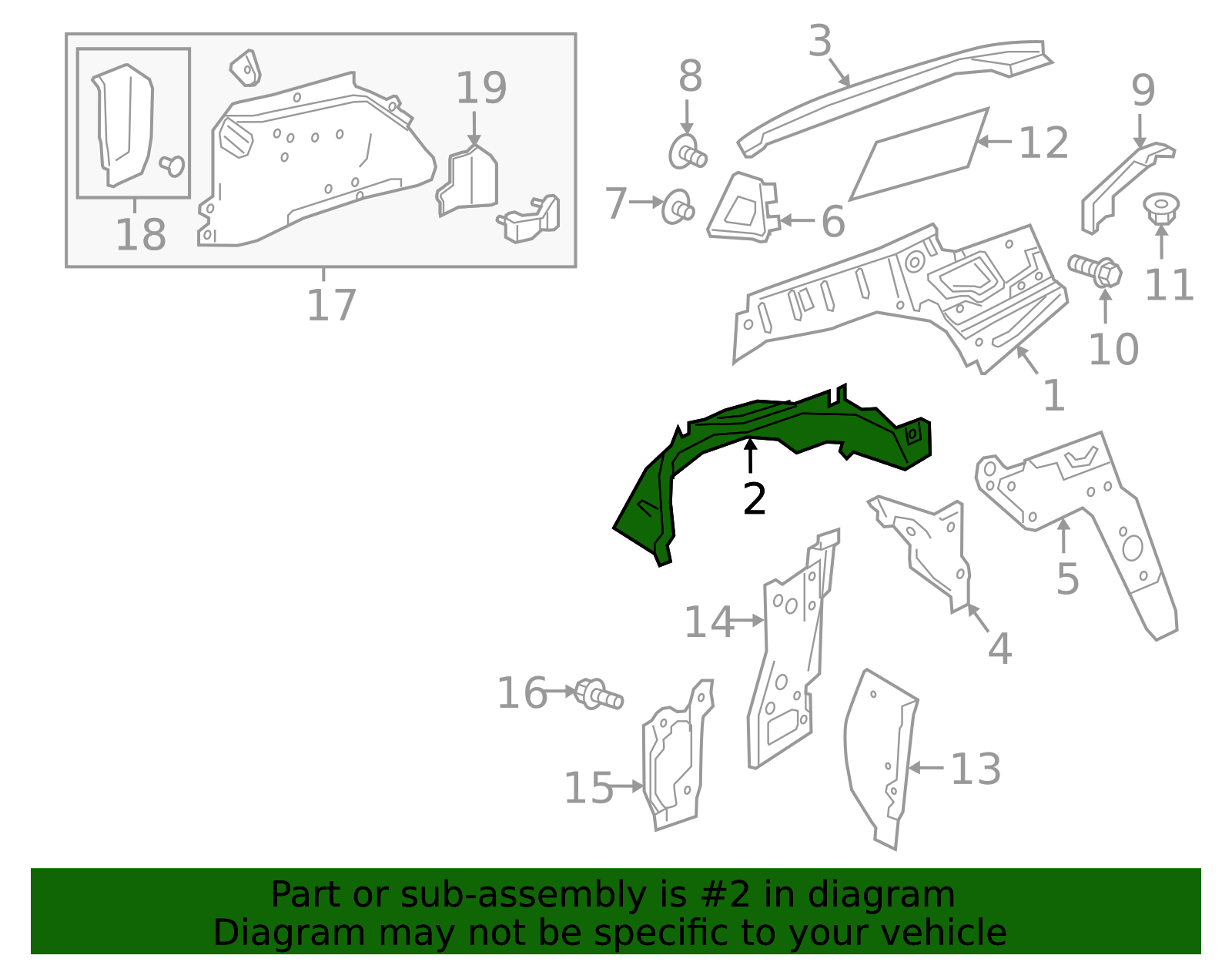 2016-2024 Chevrolet Camaro Driver Side Quarter Inner Lower Panel ...