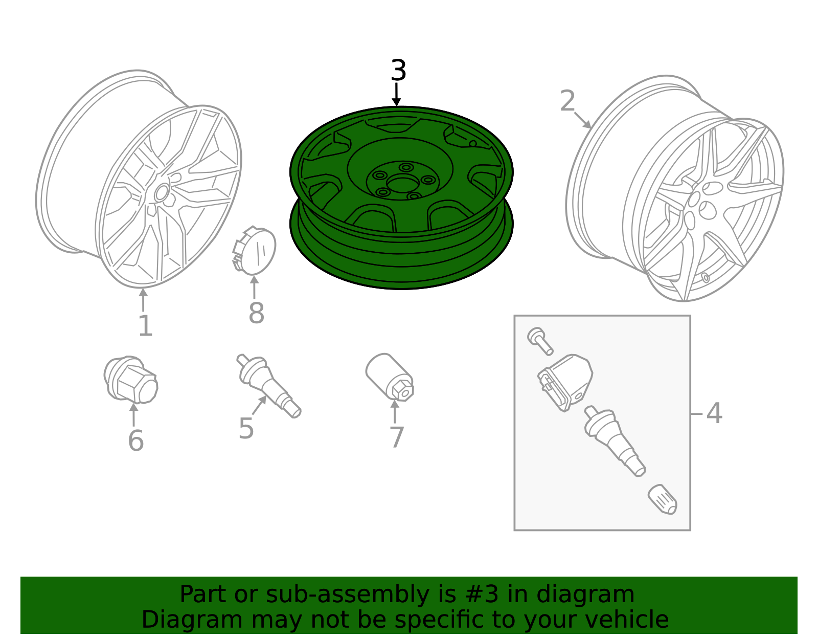 Genuine OEM Ford Part - Wheel Assembly JR3Z-1007-F | Genuine OEM Ford ...