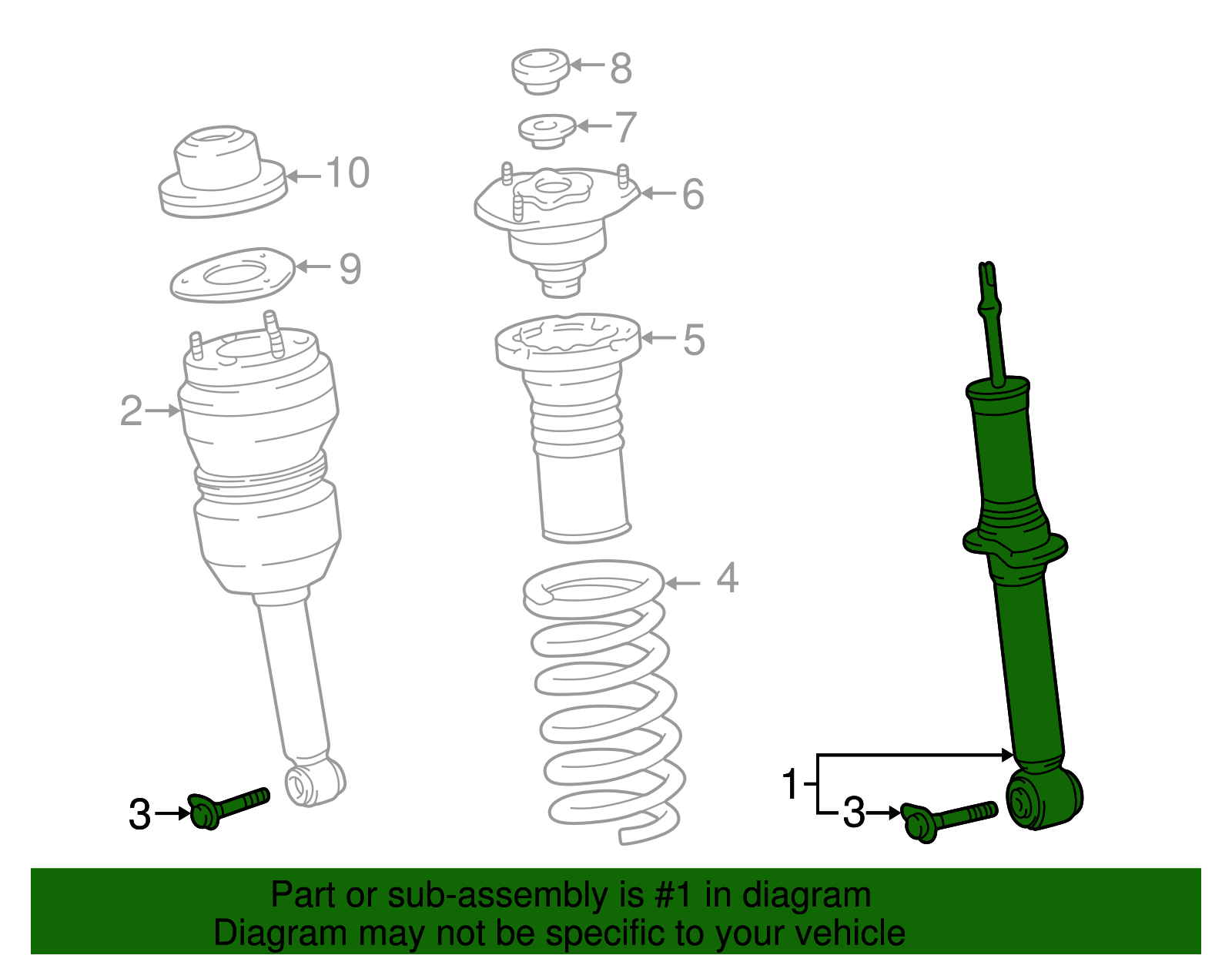 2001-2003 Lexus LS430 Strut 48510-80306 | OEM Parts Online