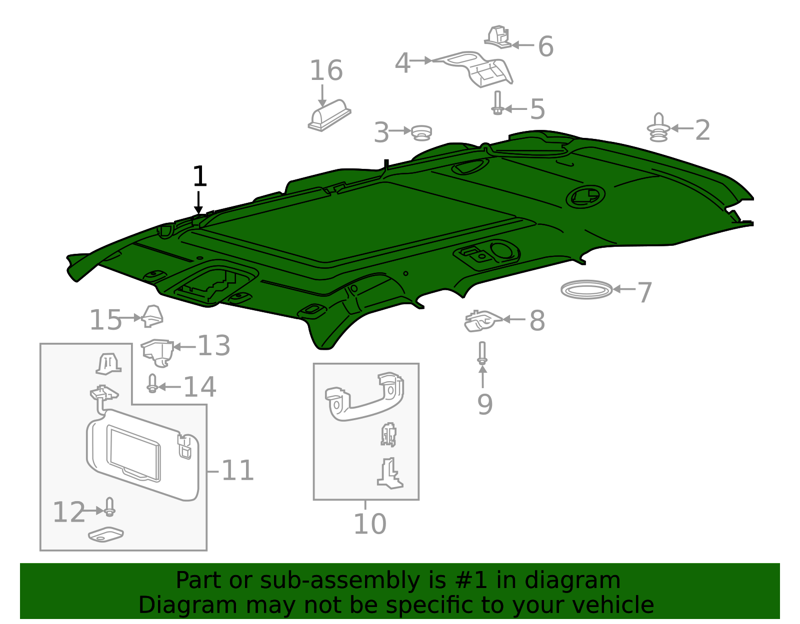 2020-2024 Ford Explorer Headliner lb5z7851916mu | TascaParts.com