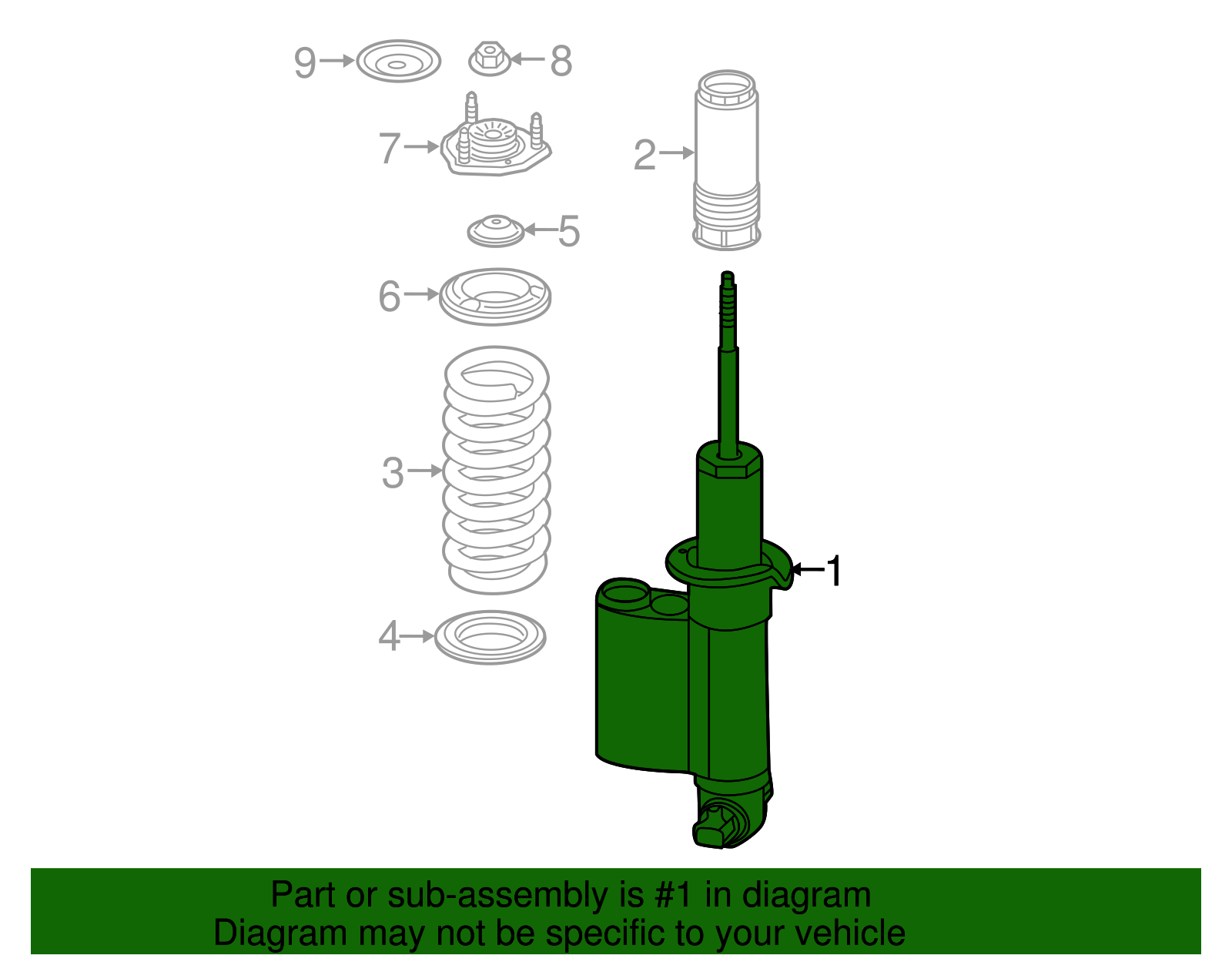 2017-2022 Chevrolet Colorado Front Passenger Side Shock Absorber ...