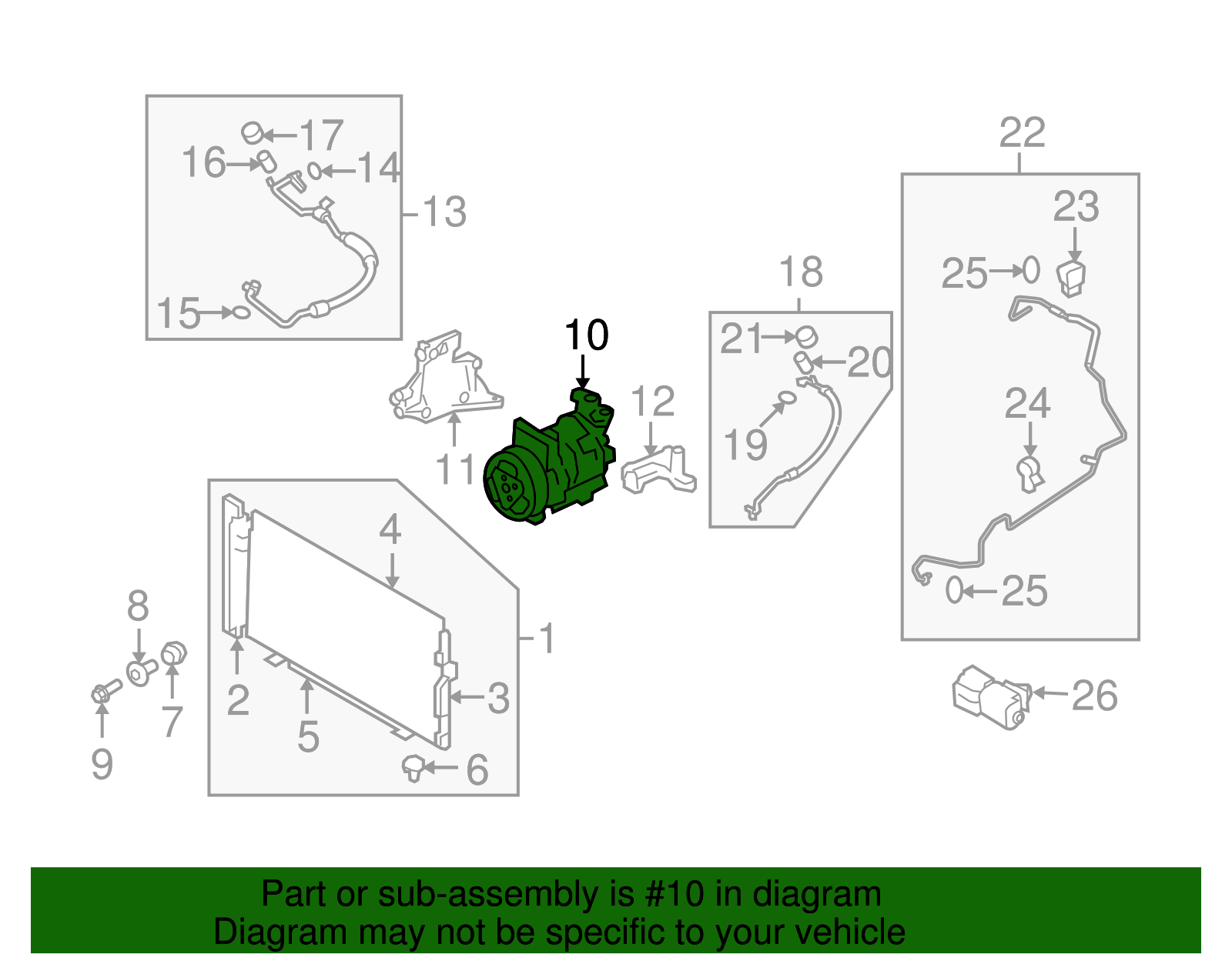 2011-2013 Subaru Forester Compressor 73111SC020 | Subaru Parts Guys
