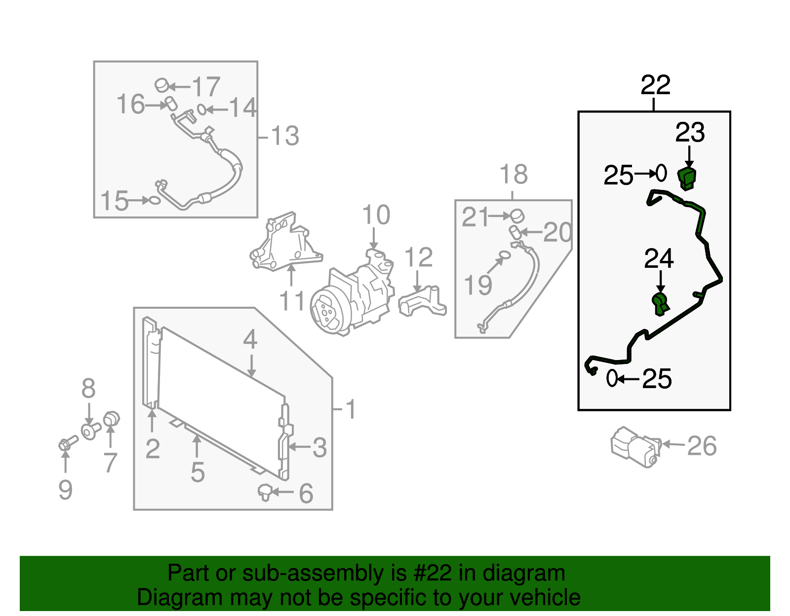 2008-2014 Subaru Evaporator Tube 73431FG012 | OEM Parts Online