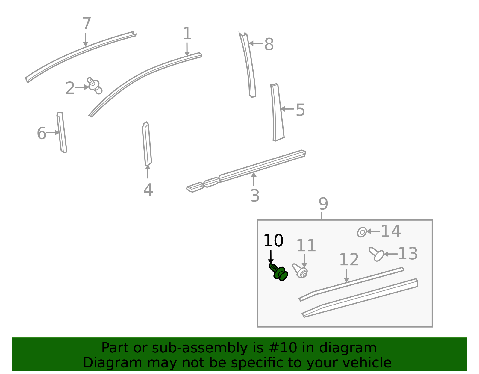 62955-12010 - Body Side Molding Retainer - 1992-2012 Lexus | My L Parts