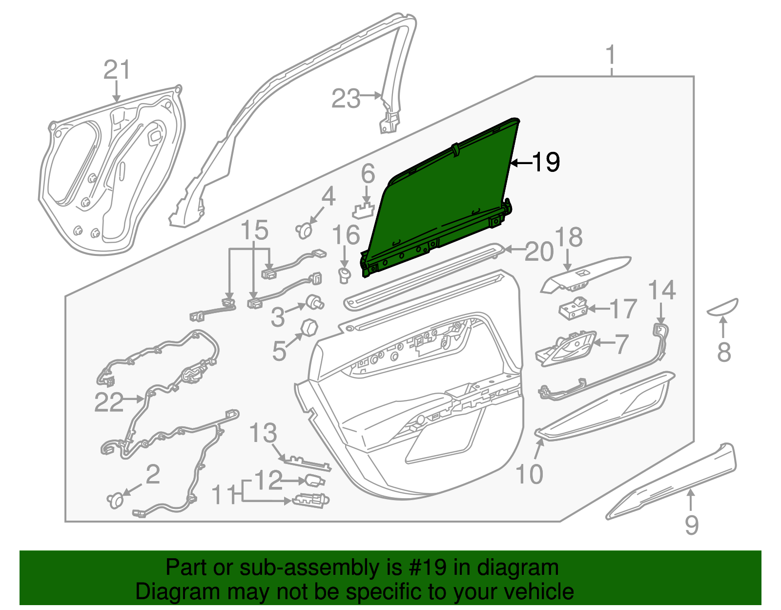 22795218 - Jet Black Rear Passenger Side Door Window Inside Sunshade ...