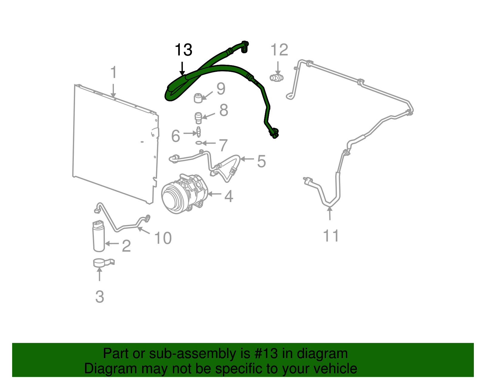OEM GM Air Conditioning Compressor and Condenser Hose Assembly For 2004 ...