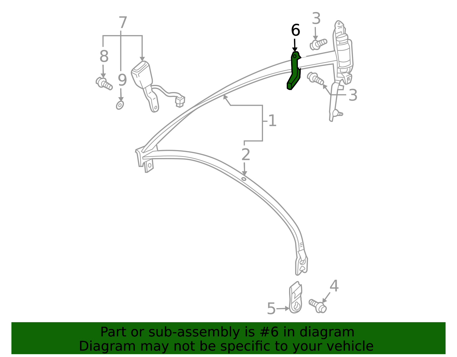 Volvo Seat Belt Guide - Belt Routing Channel - Part #39873710 ...
