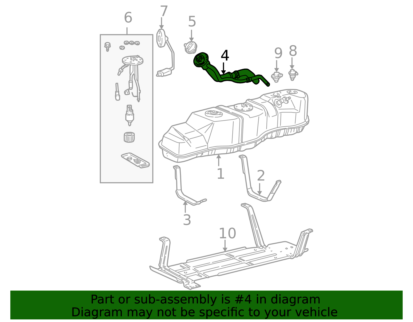 1997-1998 Ford | Filler Neck | F85Z-9034-TA | Walls' Ford Parts