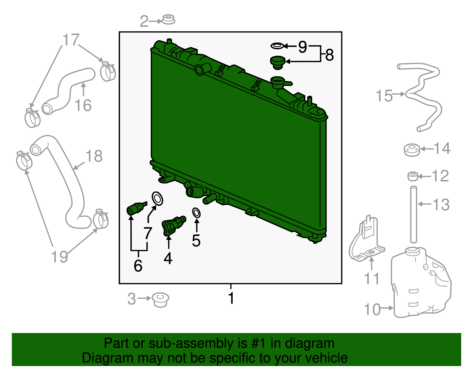19010-6A0-A01 - Radiator Assembly 2018-2022 Honda Accord | Honda Parts ...