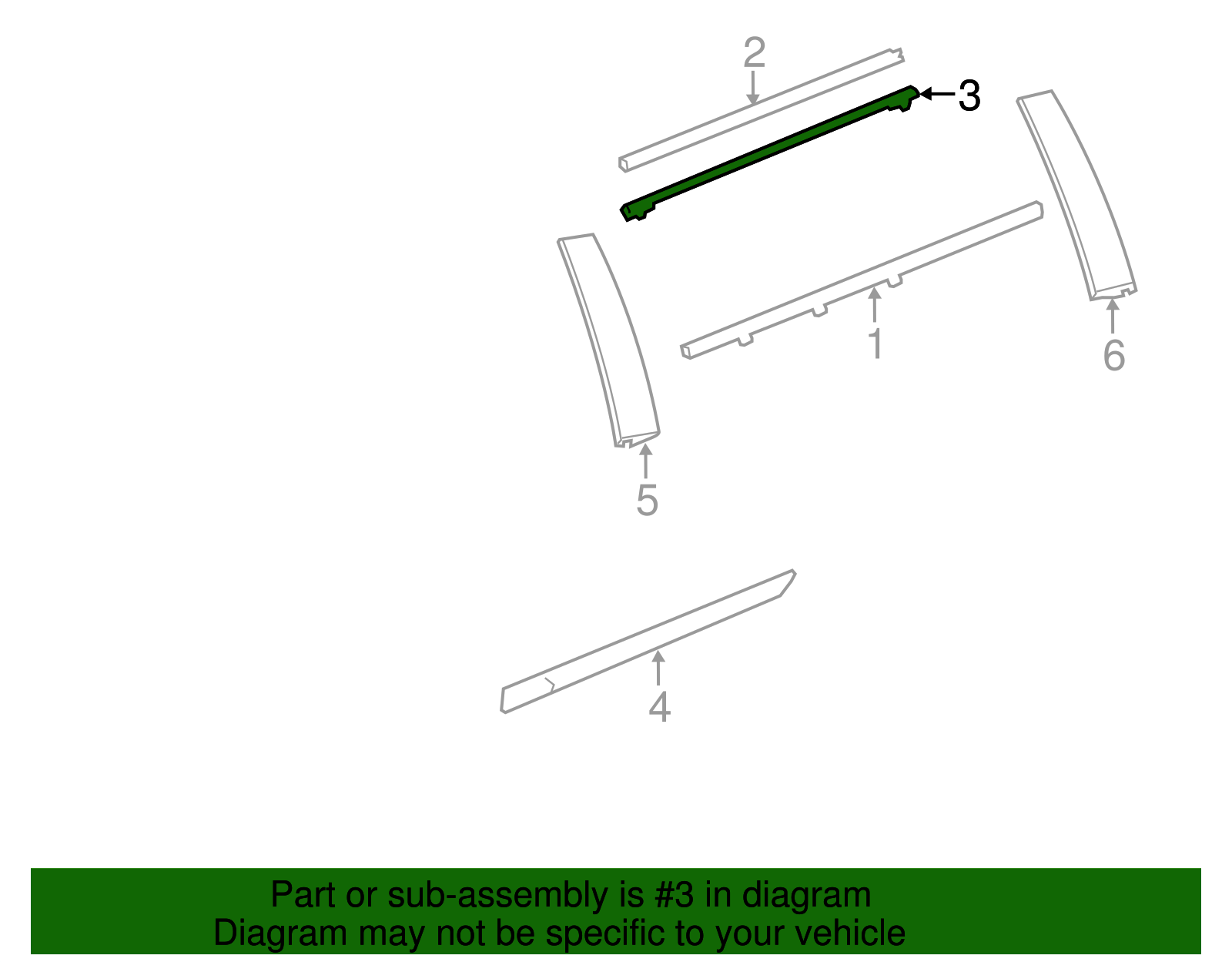 2015-2020 GM Bright Chrome Driver Side Rear Door Window Upper Reveal ...