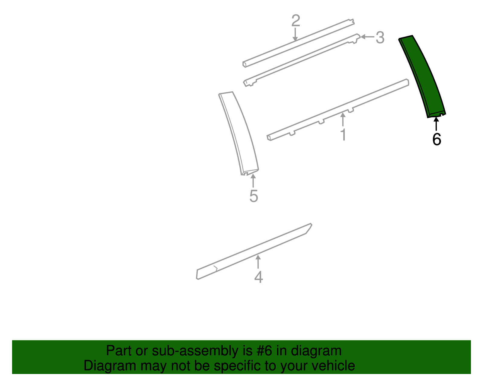 84263149 - 2015-2020 GM - Rear Passenger Side Door Window Frame Rear ...